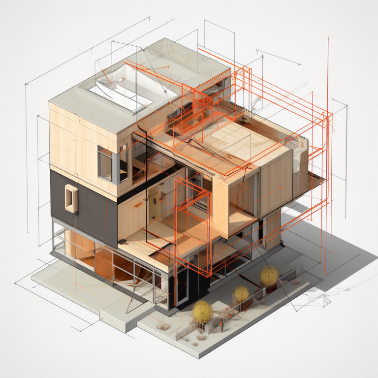 lequis_isometric_rendering_of_a_deconstructed_simple_house_inte ...
